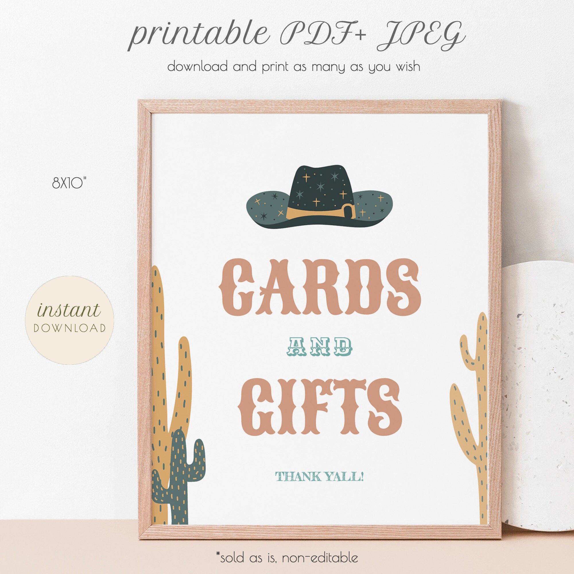 Wild West Cards & Gifts Sign Printable Western Cards and - Etsy