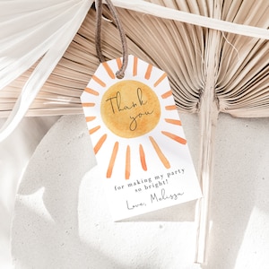 Sun Birthday Favor Tags Template, Sunshine Gift Labels, First Trip ...