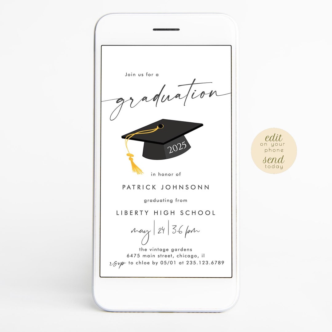 Graduation Evite, Graduation Party Digital Invitation, 2025 Grad Party ...