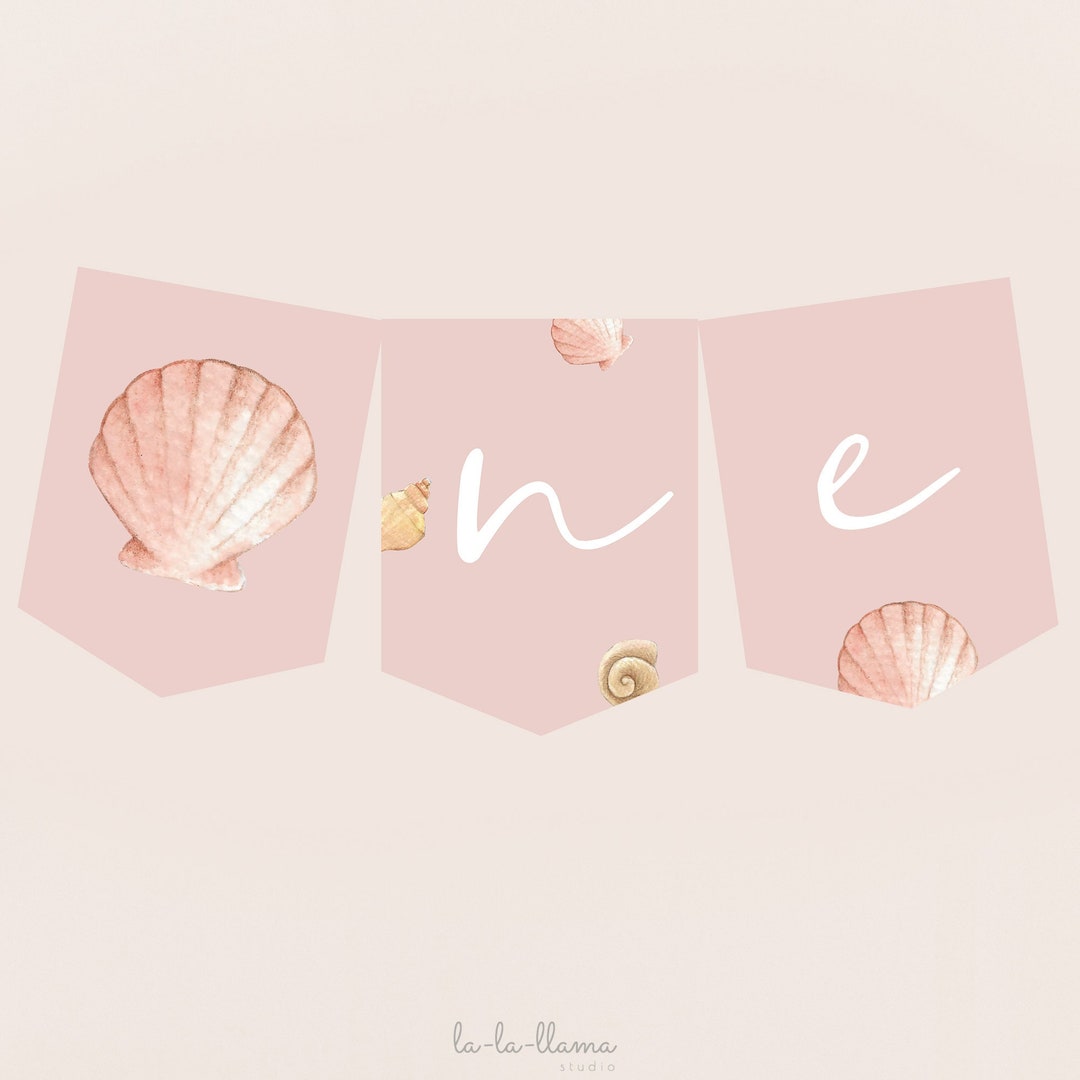 EDITABLE Let's Shellebrate High Chair Banner, Boho Seashell Birthday ...