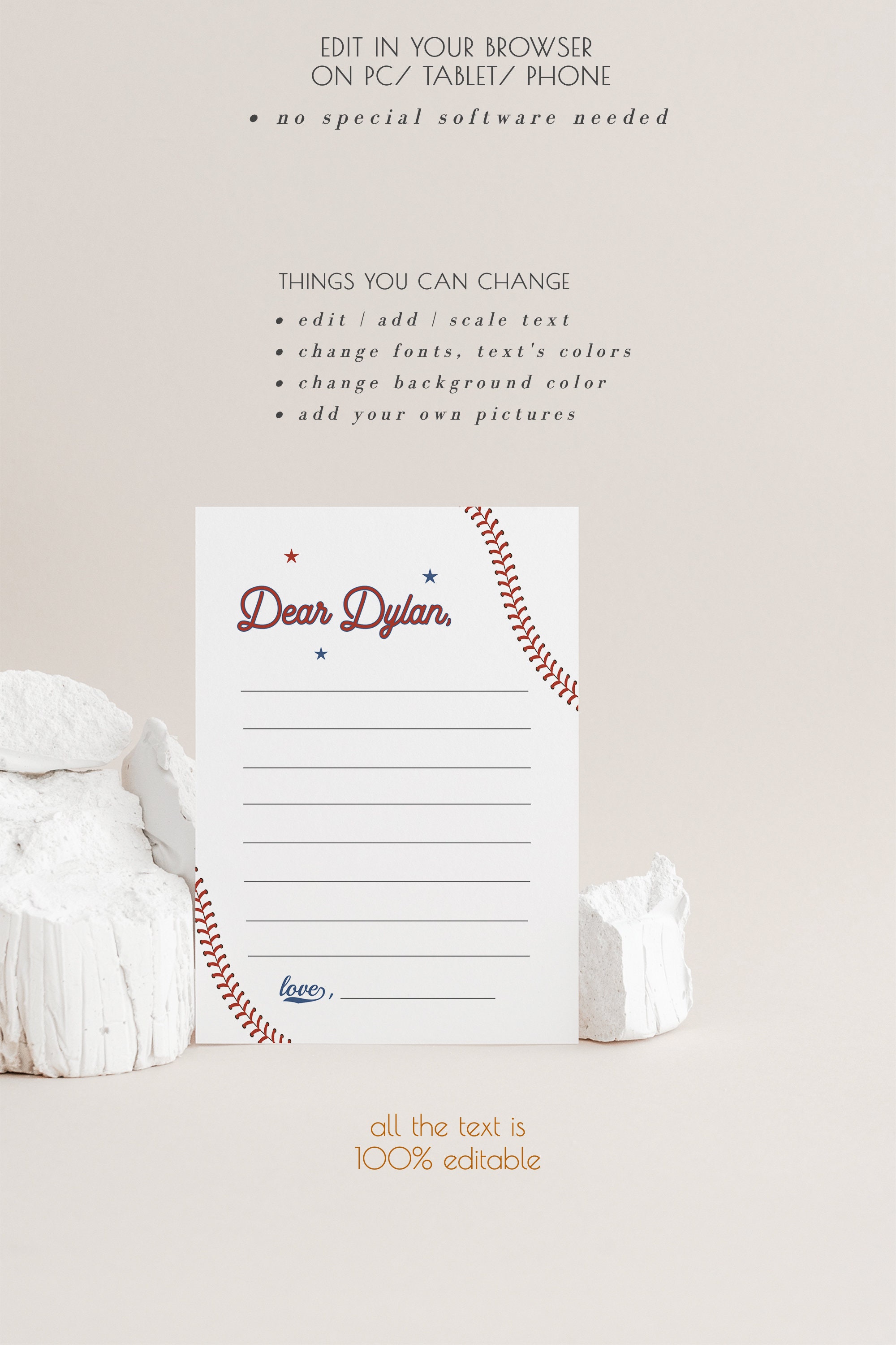 Baseball Time Capsule Template Rookie of the Year First - Etsy