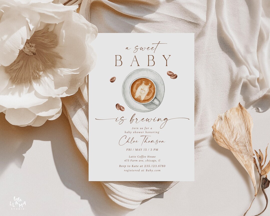 Coffee Baby Shower Invitation - A Baby is Brewing Baby Sprinkle Invite ...