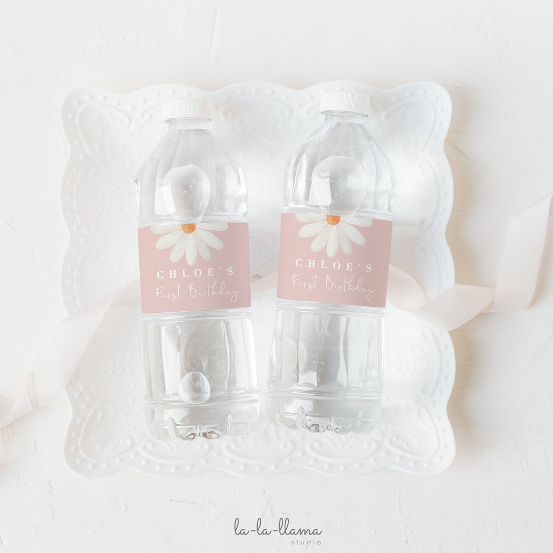 Editable Daisy Water Bottle Labels, Daisy Party Decor Printable, Daisy ...