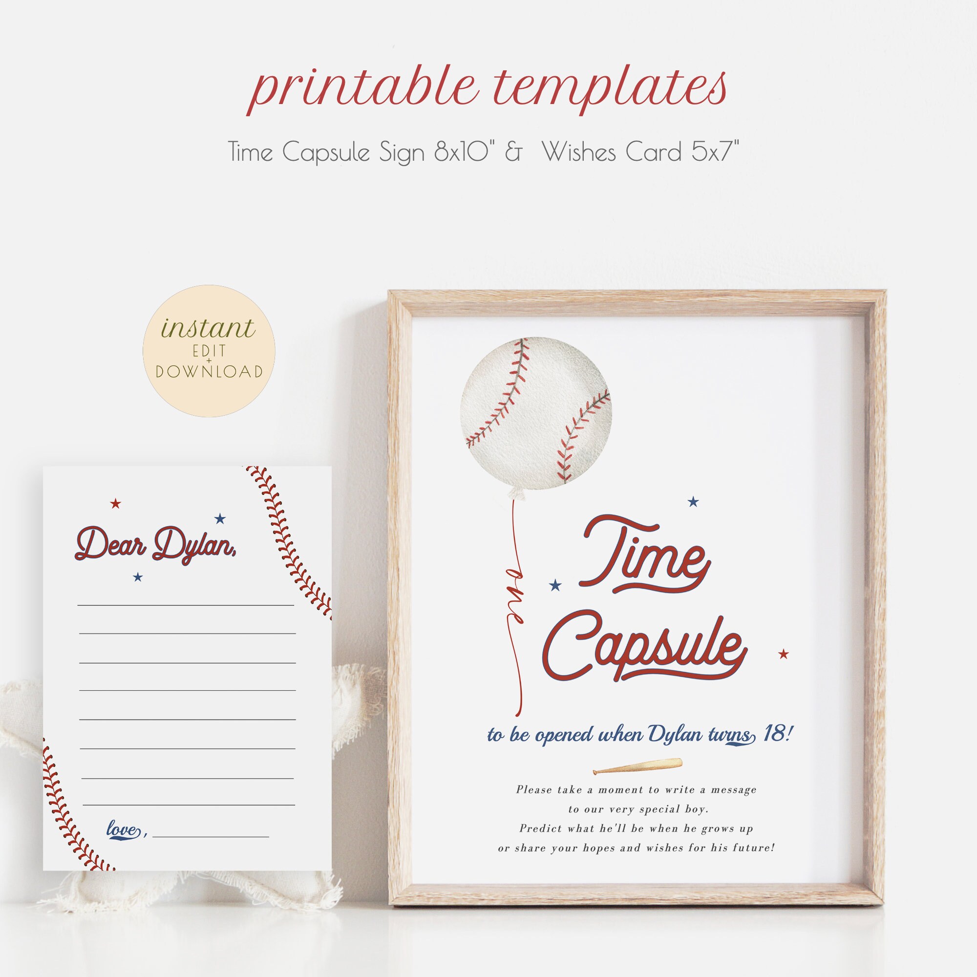 Baseball Time Capsule Template Rookie of the Year First - Etsy