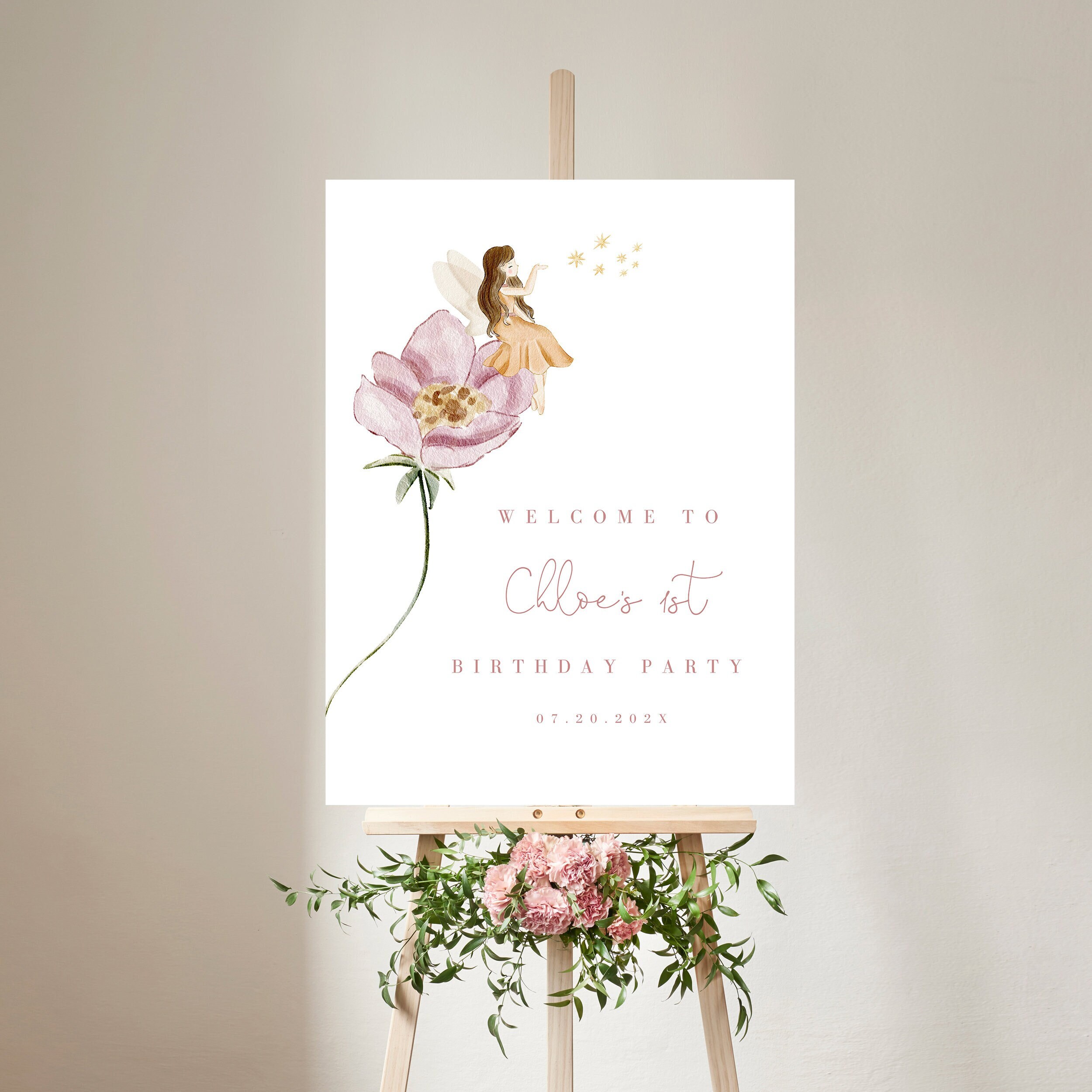 Editable Fairy Birthday Welcome Sign Magic Forest Party - Etsy