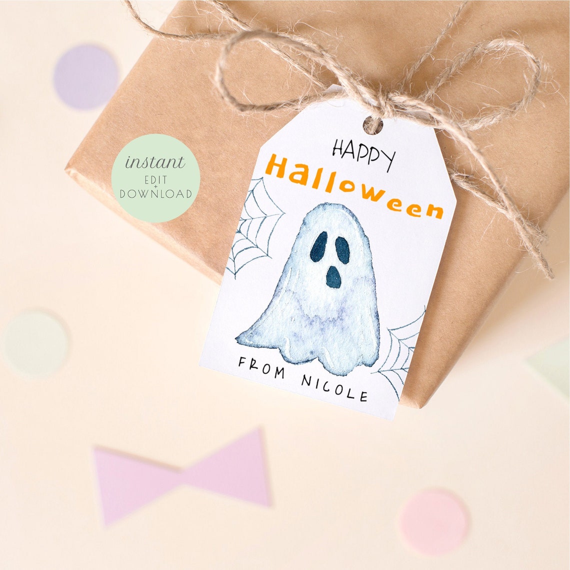 EDITABLE Halloween Tags Printable Halloween Decorations - Etsy