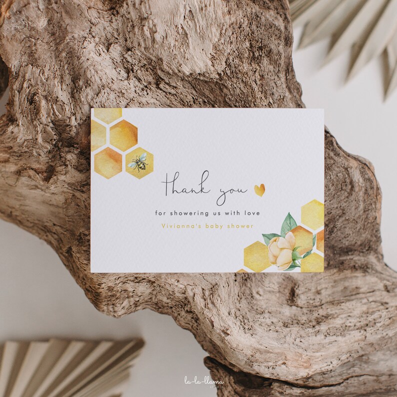 Bee Thank You Card Template Thanks for Bee-ing Here Card Bee | Etsy