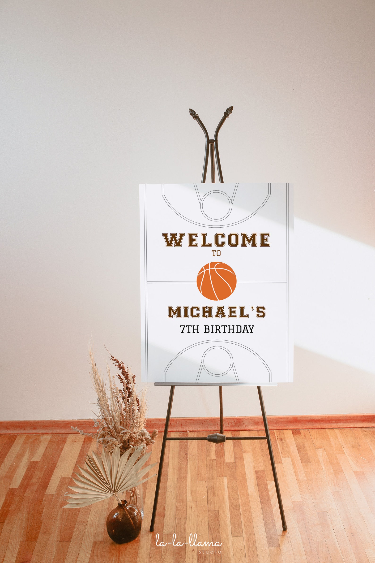 Editable Basketball Birthday Welcome Sign, Basketball Party Poster ...