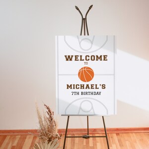Editable Basketball Birthday Welcome Sign, Basketball Party Poster ...