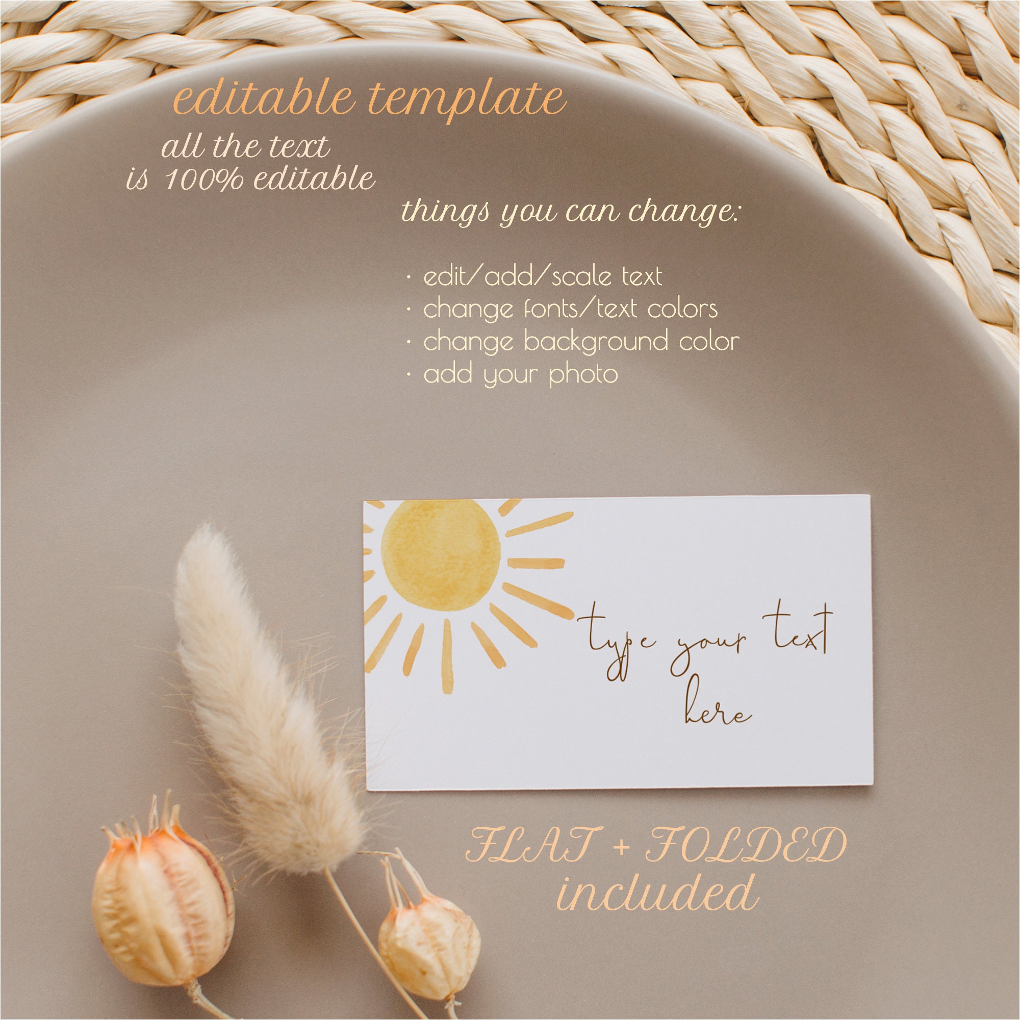 Editable Sun Food Labels 1st Trip Around the Sun Place Cards | Etsy
