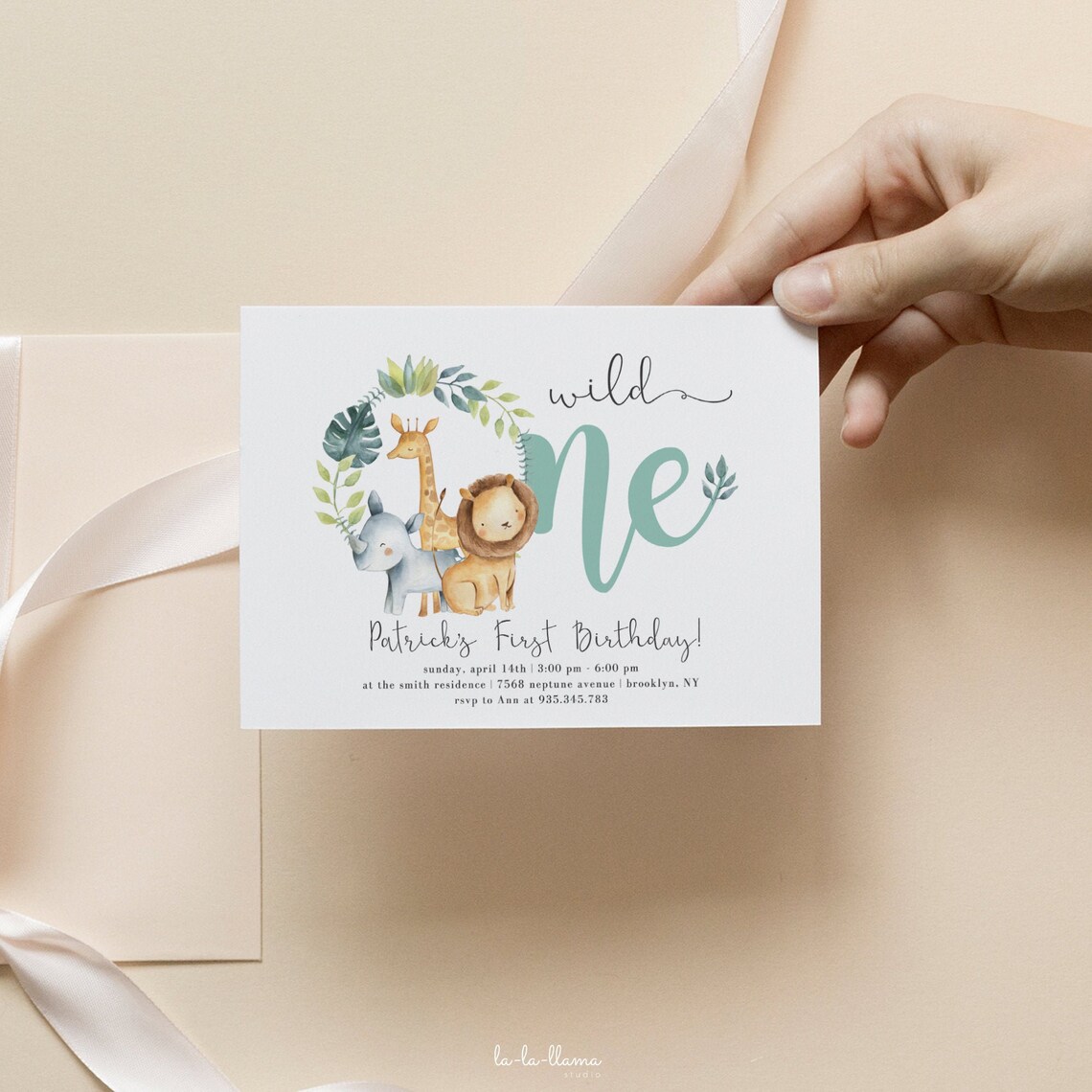 Safari First Birthday Invitation Editable Wild One 1st | Etsy