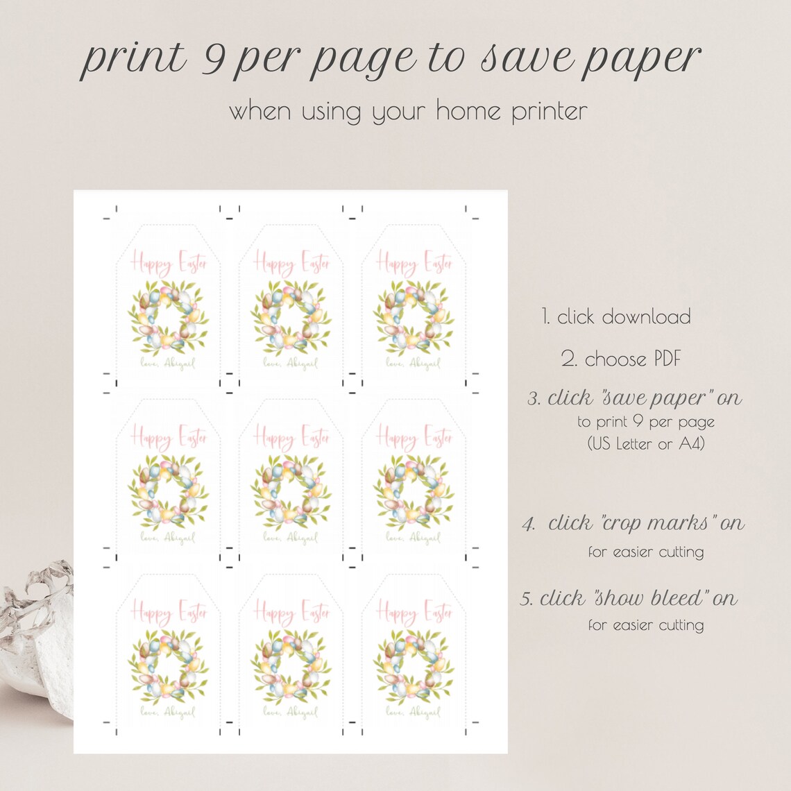 Editable Easter Favor Tags Template Easter Gift Labels - Etsy