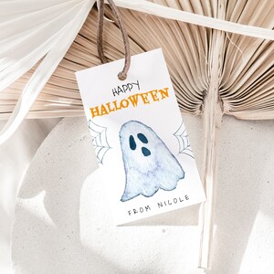 Editable Halloween Tags Template, Ghost Halloween Favor Tags, Kids ...