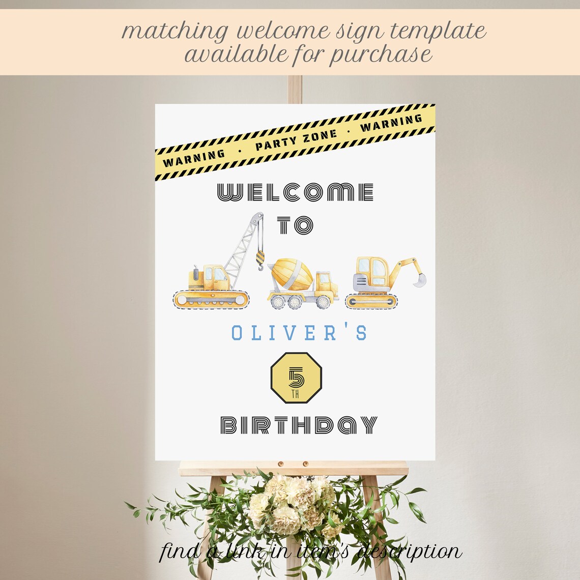 Construction First Birthday Milestones Sign Printable Dump | Etsy