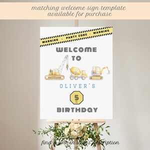 Construction First Birthday Milestones Sign Printable, Dump Truck ...
