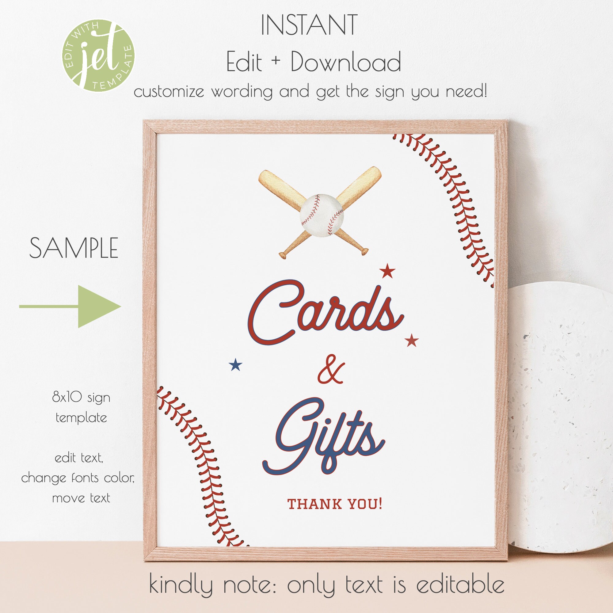 Editable Baseball Custom Sign Template, Rookie of the Year (digital ...