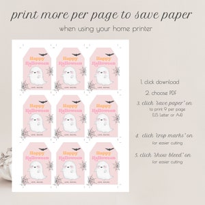 Kids Halloween Favor Tags Template, Cute Pink Halloween Gift Label, Boo ...