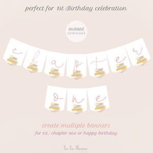 EDITABLE Storybook High Chair Banner, Chapter One Birthday Banner, Book ...