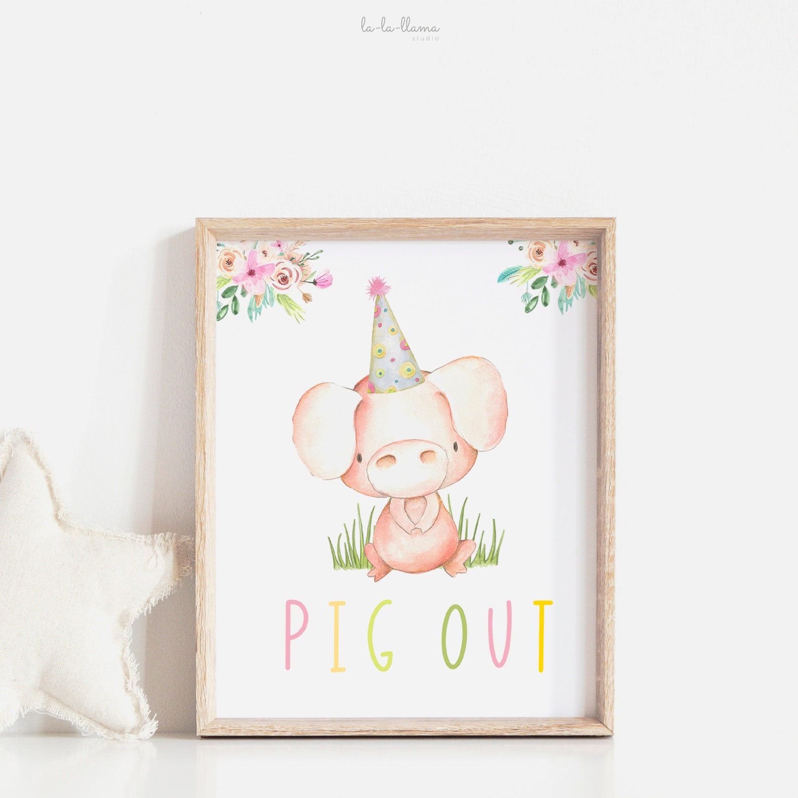 Pig Out Sign Printable Pink Farm Birthday Pig Out Table Sign - Etsy