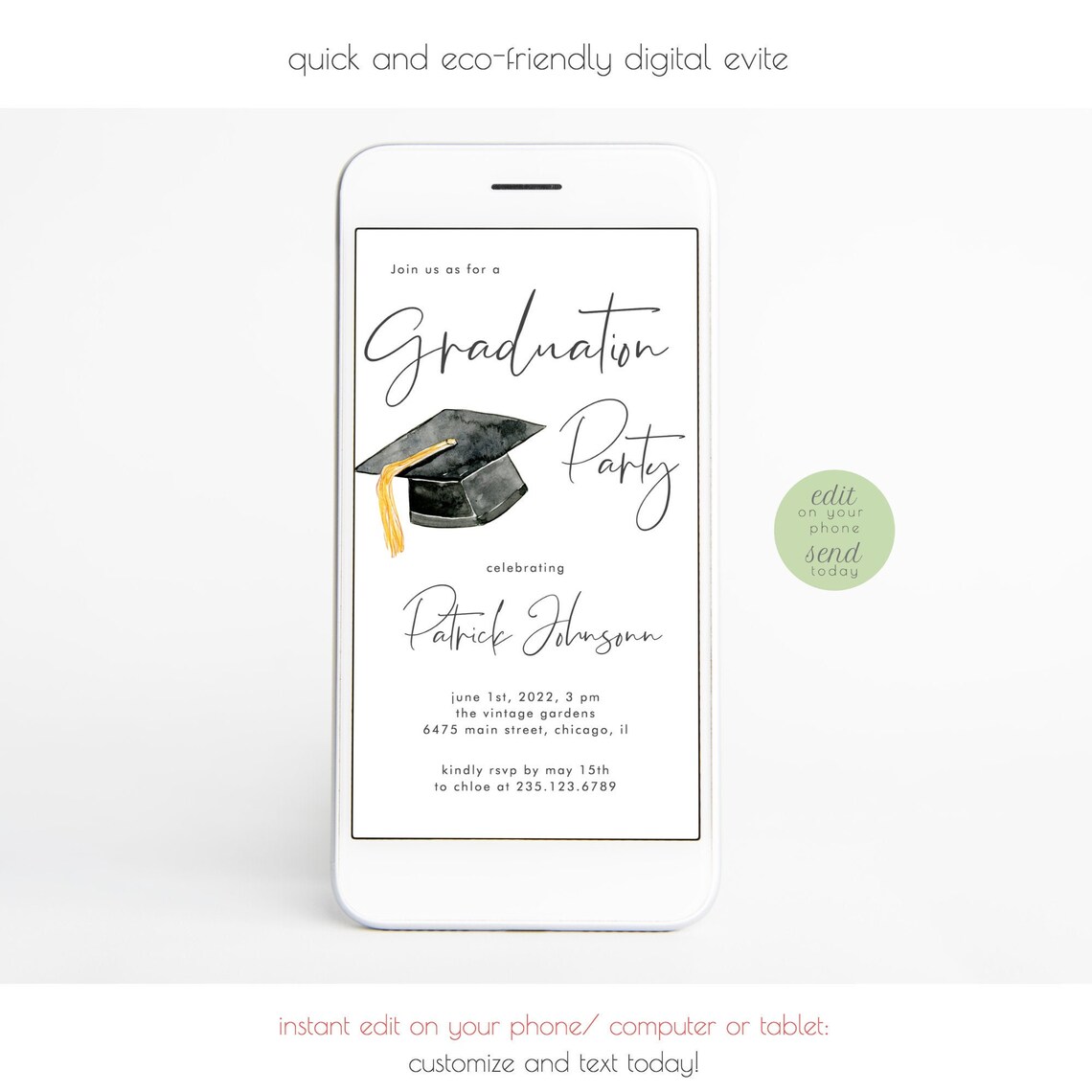 Graduation Evite Graduation Party Digital Invitation Grad | Etsy