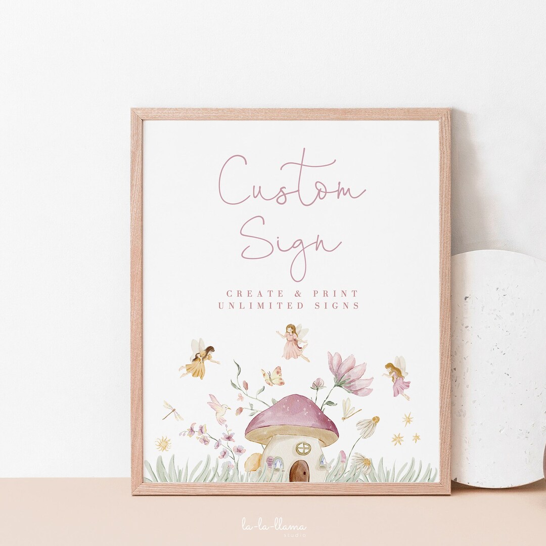Editable Fairy Custom Sign Template, Fairy Forest First Birthday Party ...