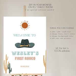 Editable Wild West Birthday Welcome Sign, Western Party Reception ...