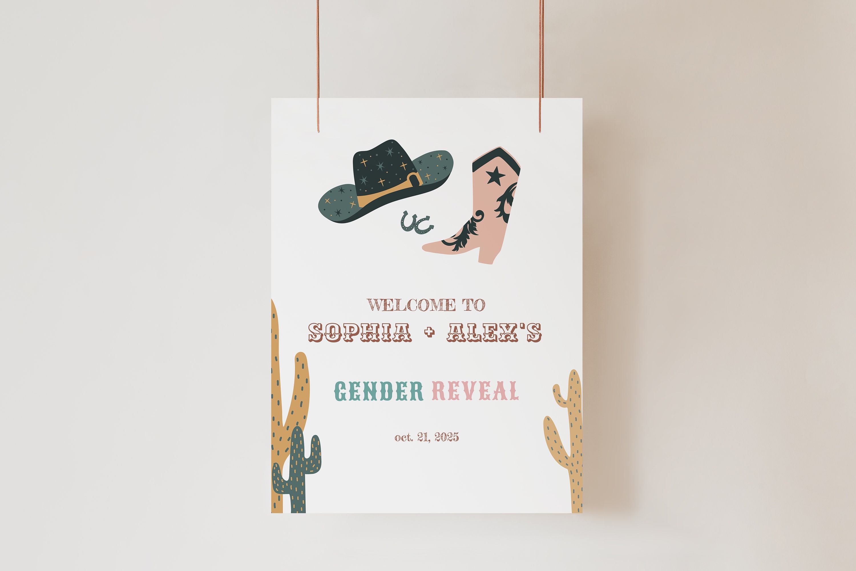 Western Gender Reveal Welcome Sign Cowboy or Cowgirl Party - Etsy