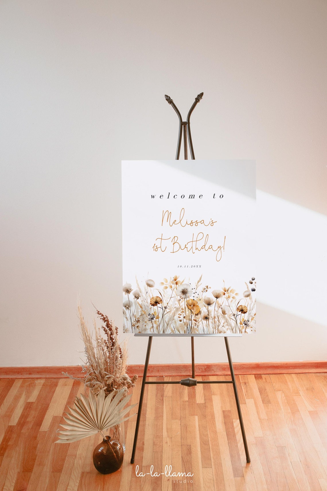 Fall Wildflower Birthday Welcome Sign, Boho Autumn Floral Reception ...