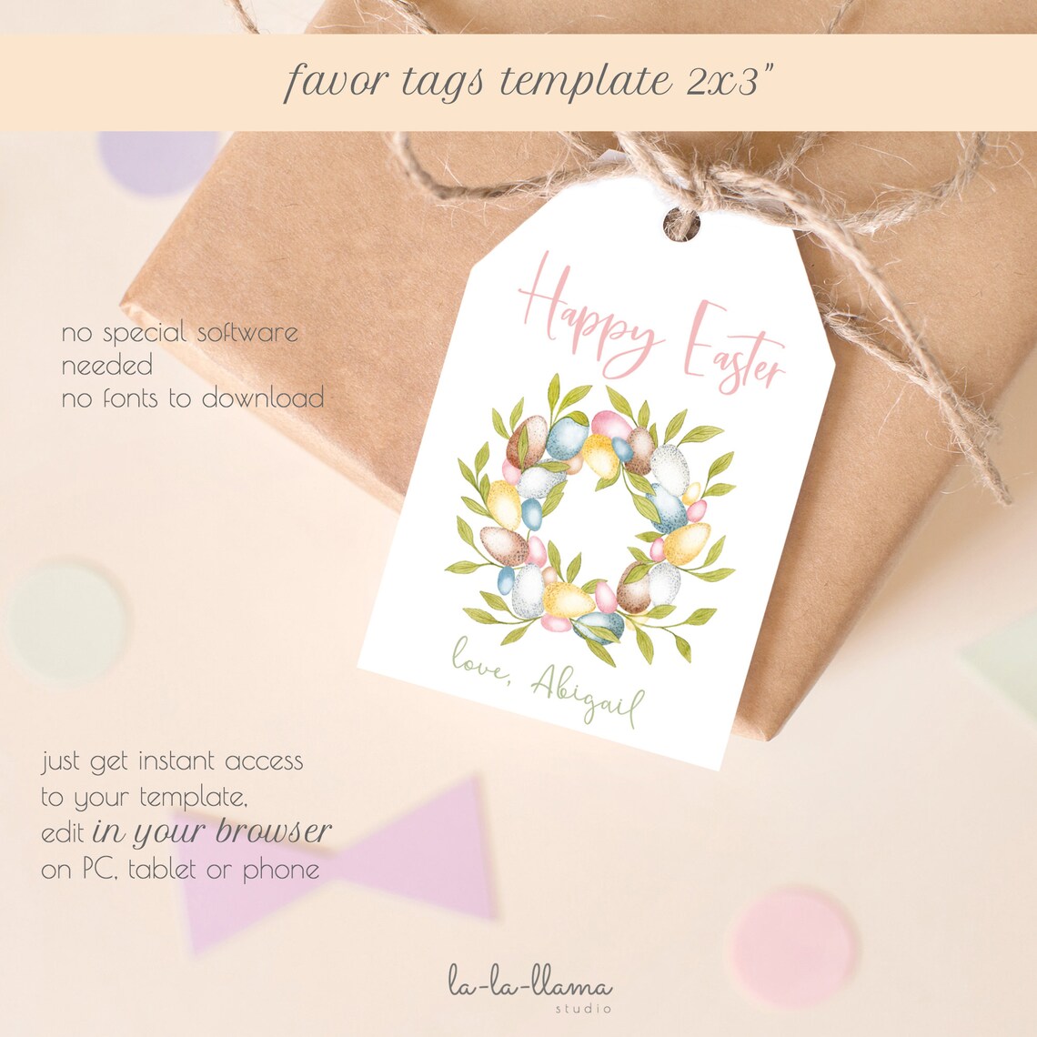 Editable Easter Favor Tags Template Easter Gift Labels | Etsy