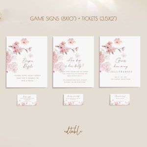 Editable Cherry Blossom Baby Shower Games Bundle, Spring Pink Floral ...