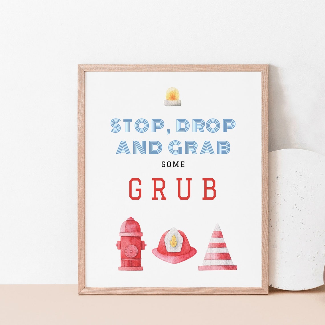 Firetruck Grab Some Grub Sign Printable Firetruck Food - Etsy