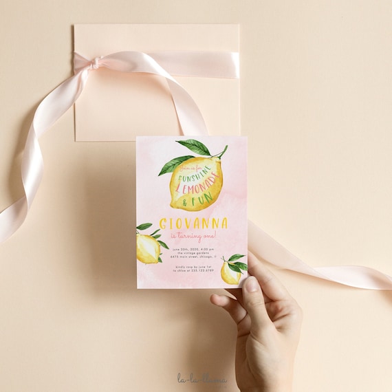 Lemonade Birthday Invitation Template Lemonade Stand Invite | Etsy