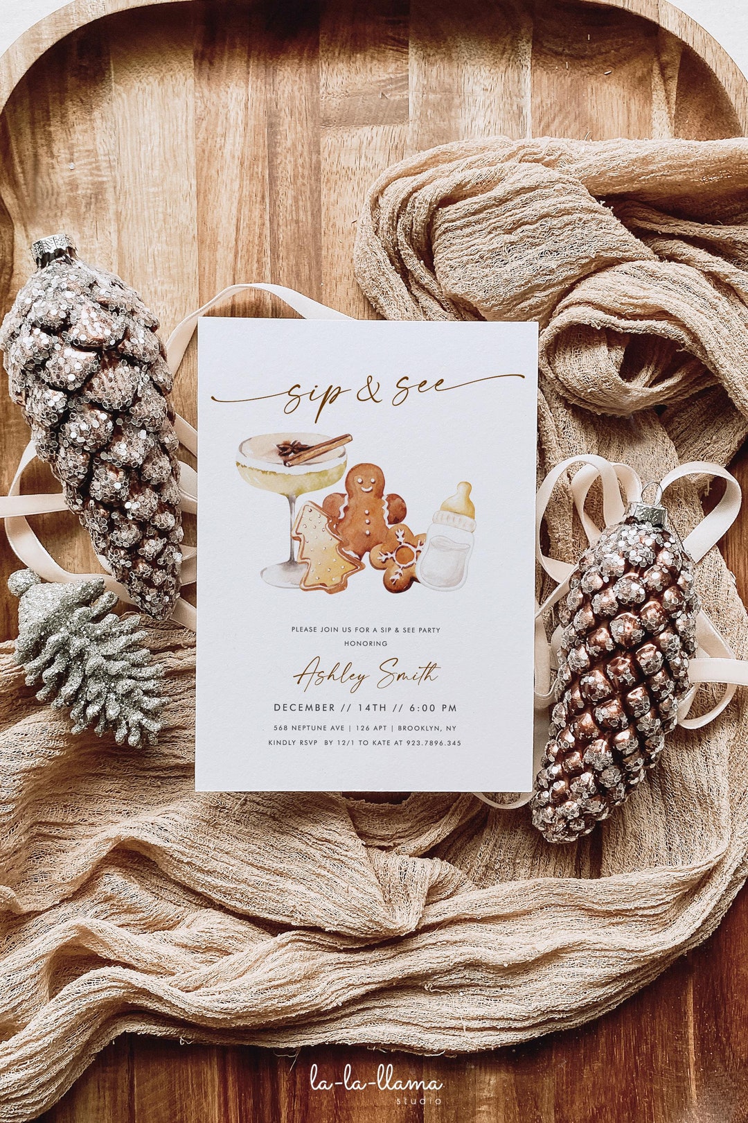Christmas Sip and See Invitation Editable: Holiday Cookie Meet & Greet ...