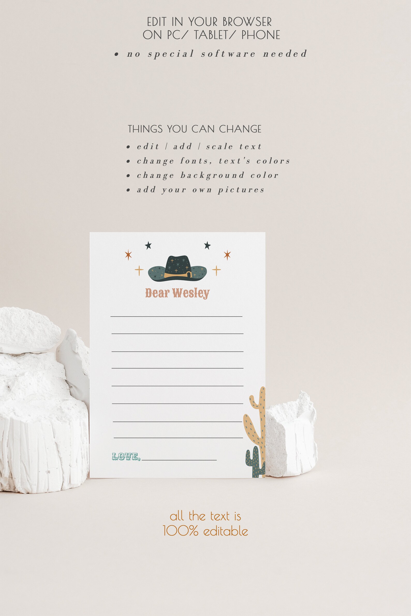 First Rodeo Time Capsule Template Wild West First Birthday - Etsy