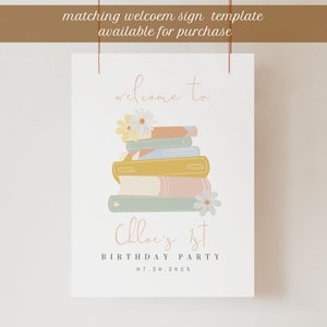Editable Storybook Custom Sign Template, Book Themed Party Table Poster ...