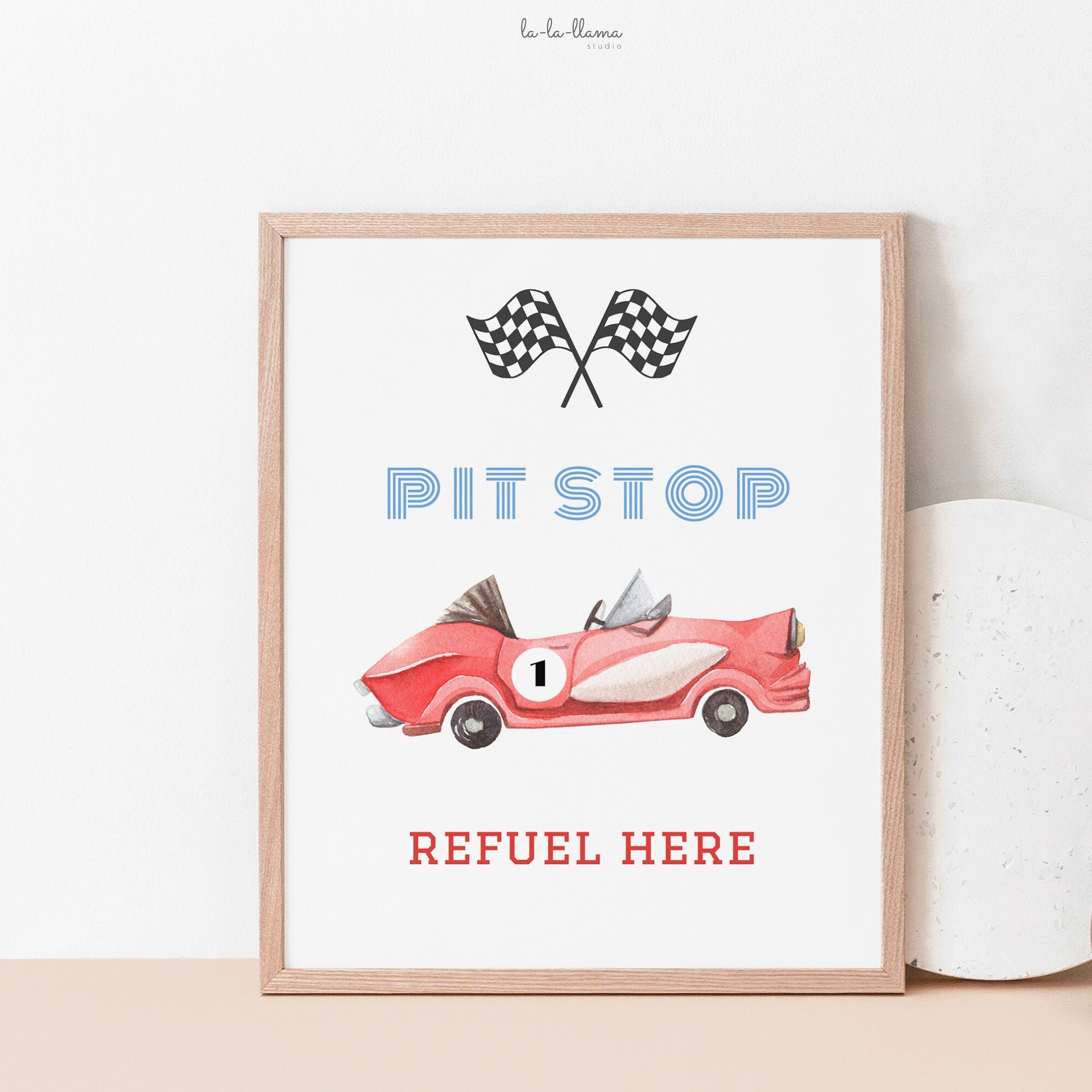 Printable Pit Stop Sign Vintage Race Car Birthday Sign | Etsy