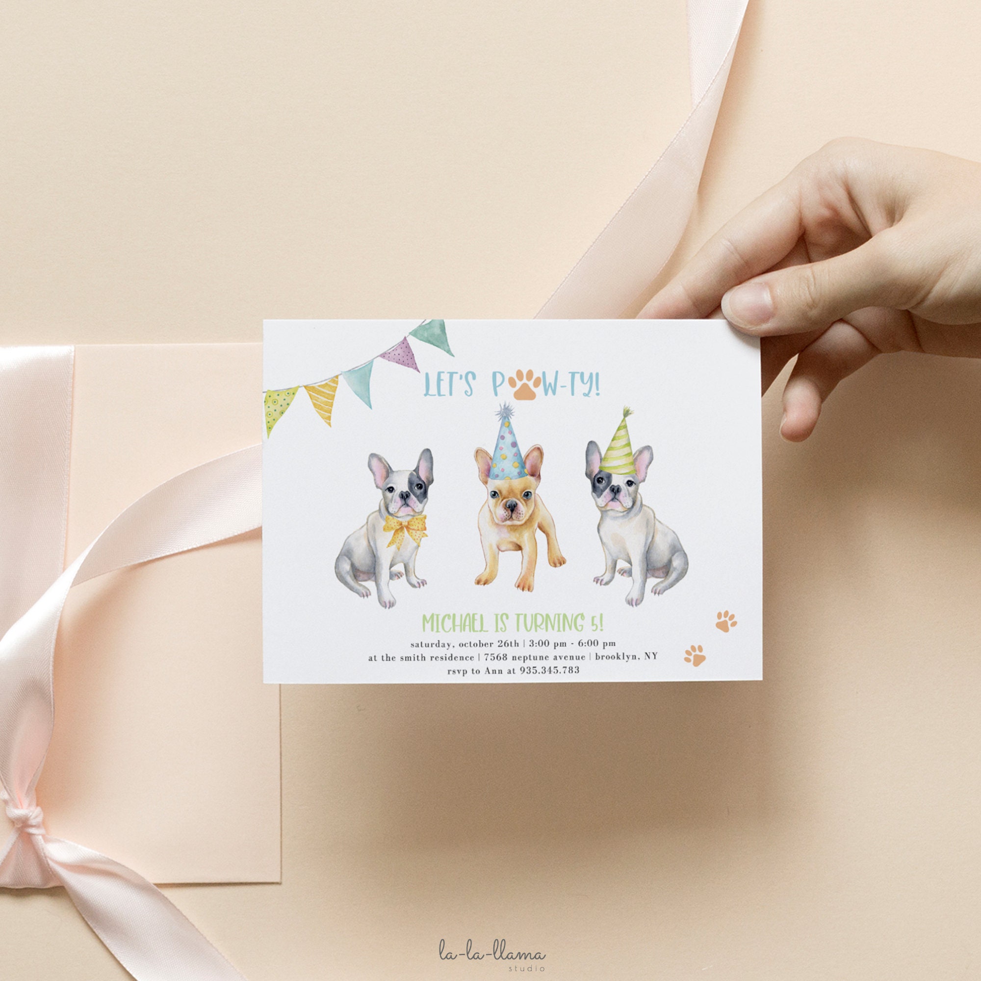 Puppy Birthday Party Invitation Dog Party Invitation Boy | Etsy