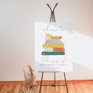 Storybook Birthday Welcome Sign Gender Neutral, Book Theme Party Poster ...