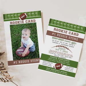 Football Player Card Editable, First Year Down Stats Card, Touchdown My ...