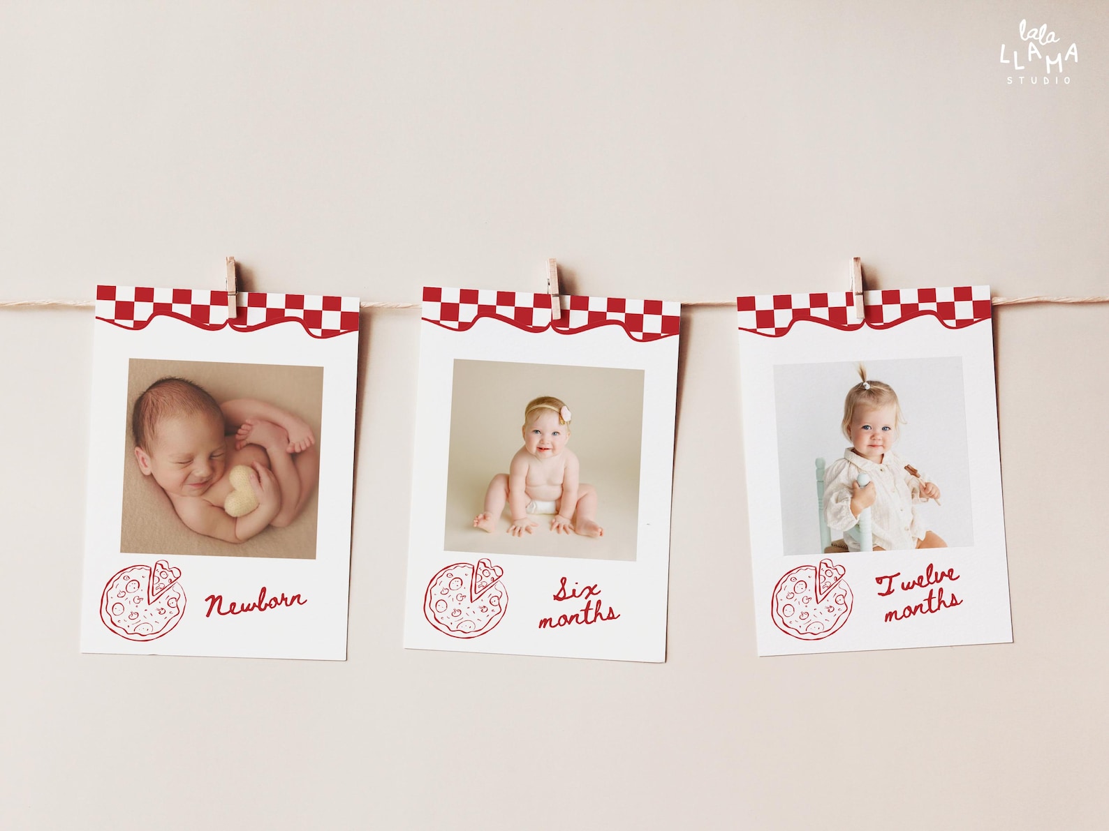 Slice of Fun Photo Banner: Pizza 1st Birthday Monthly Milestone ...
