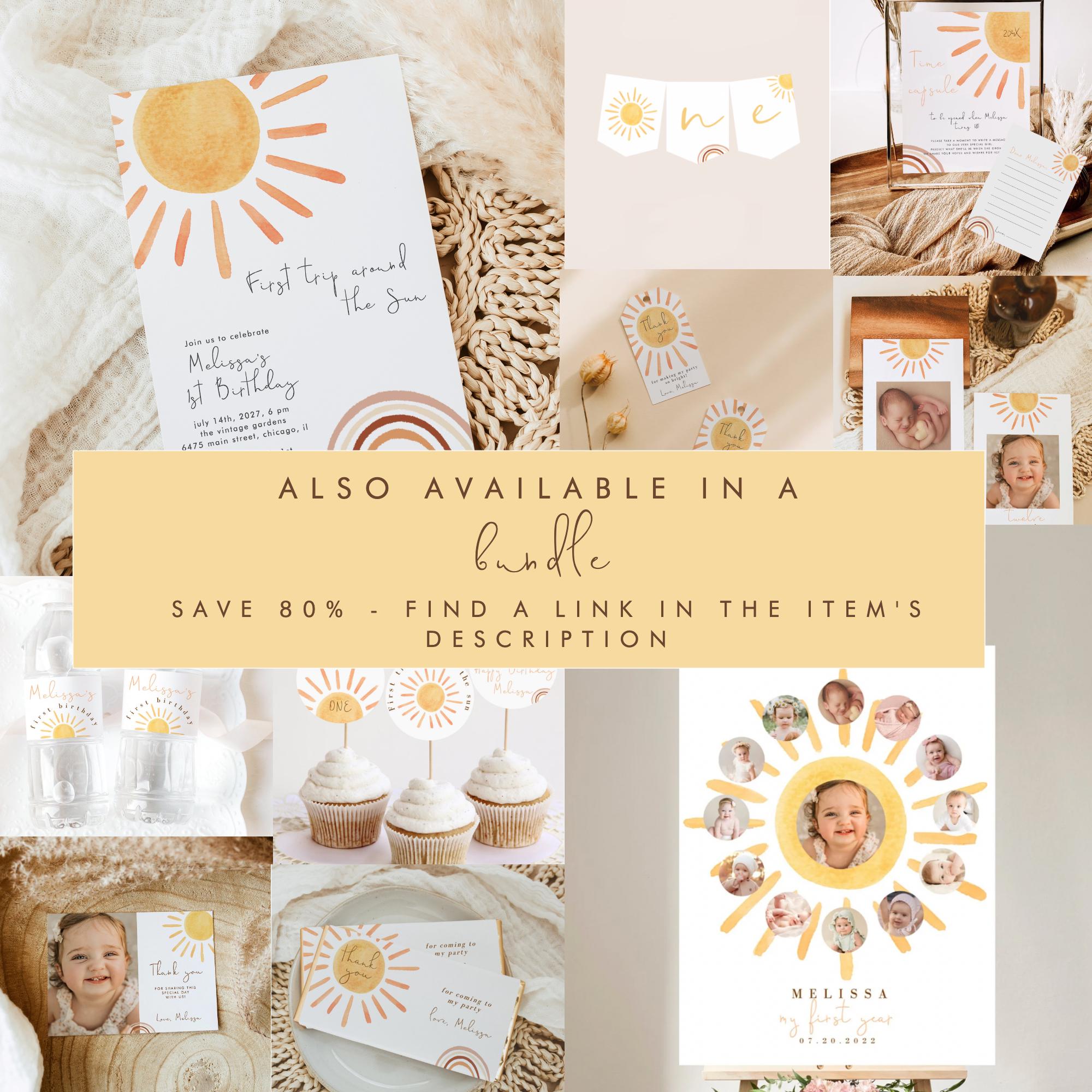 Boho Sun Birthday Welcome Sign: Sunshine Party Reception Poster ...