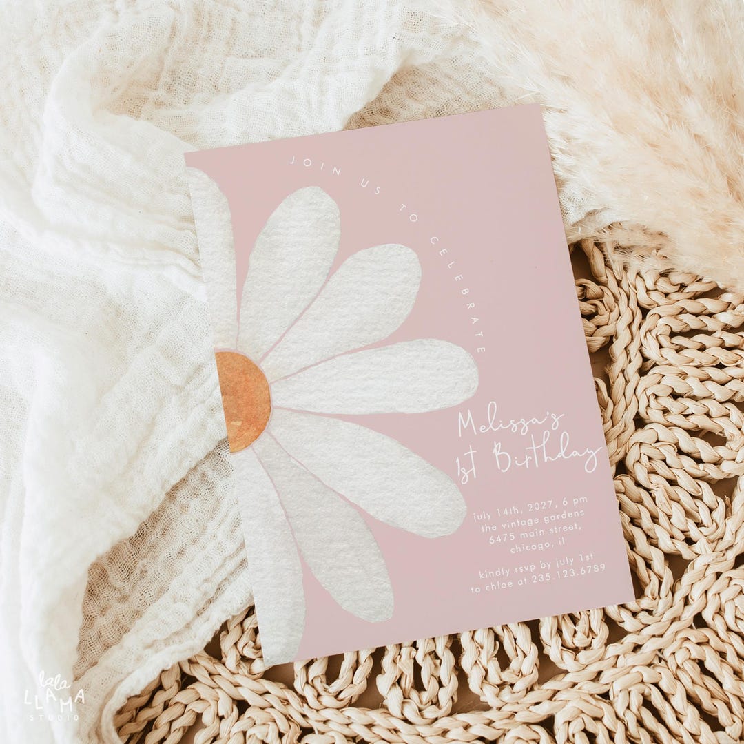 Daisy Birthday Invitation: Floral Theme (editable Template Instant ...