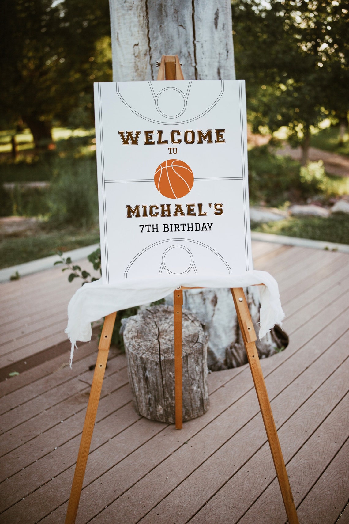 Editable Basketball Birthday Welcome Sign, Basketball Party Poster ...