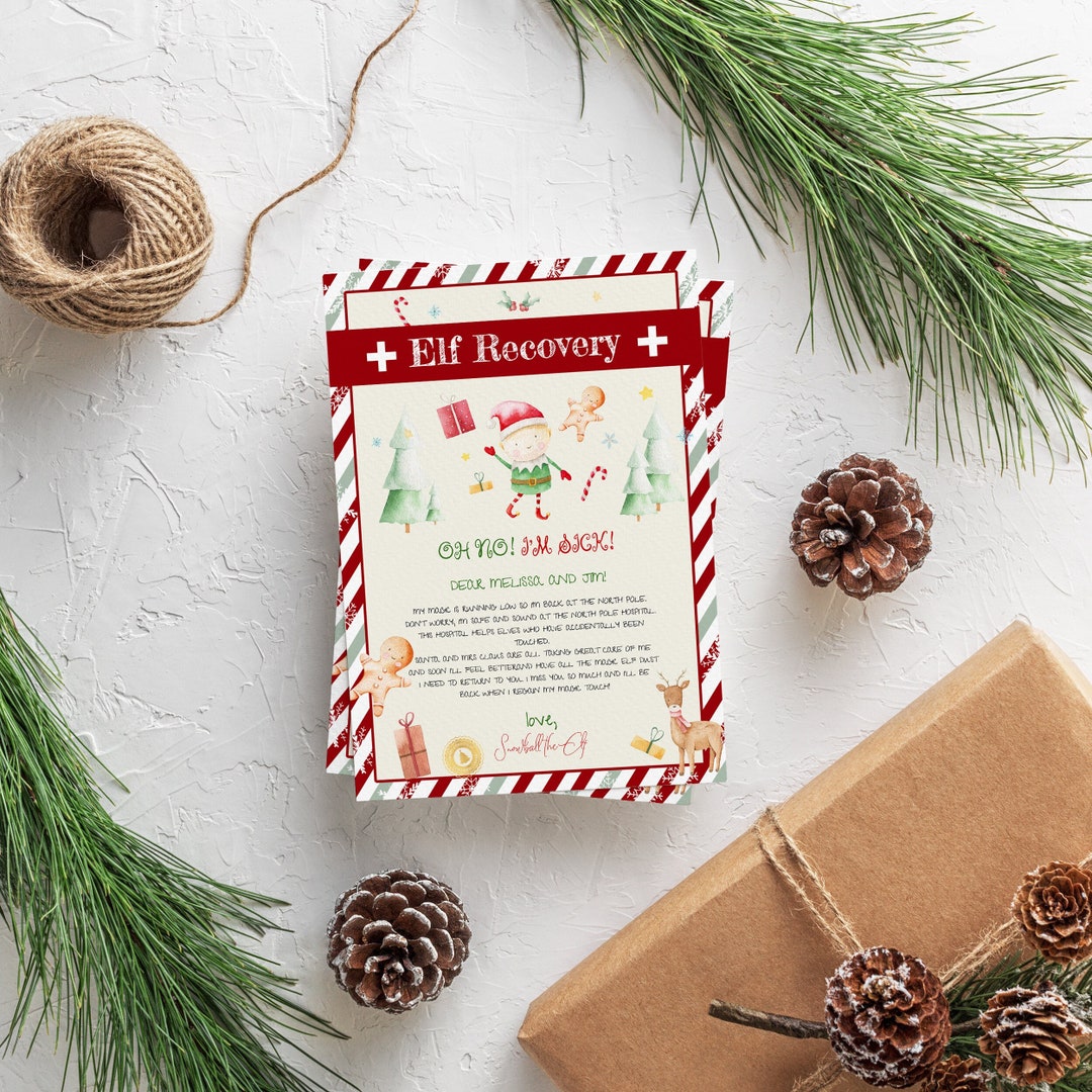 Editable Elf Recovery Letter, Red Green Touched Elf Lost Magic ...