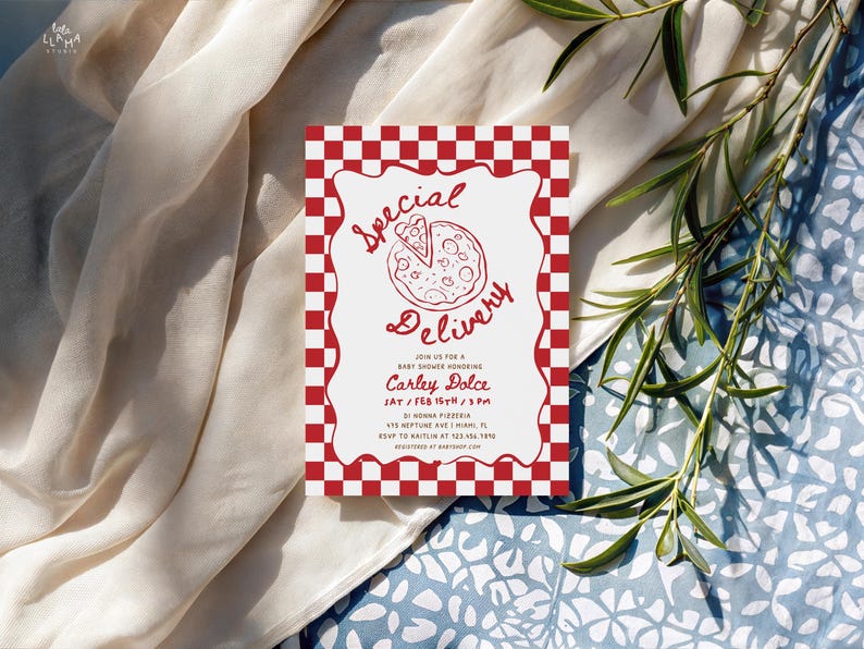 Special Delivery Baby Shower Invitation: Italian Pizza (editable ...