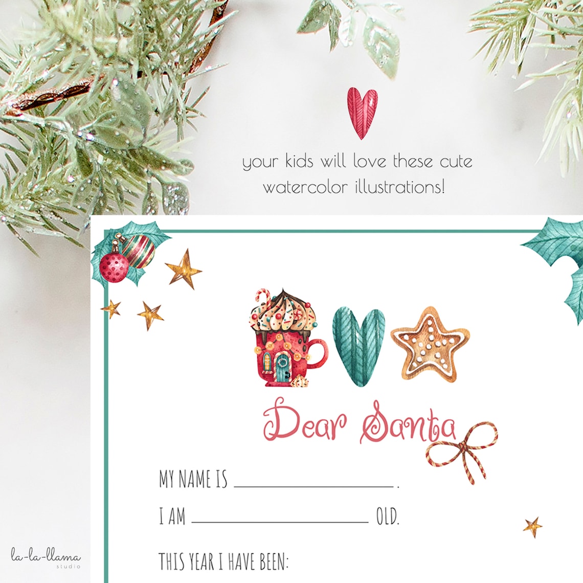 Letter to Santa Kit PRINTABLE Santa Letter With Address - Etsy