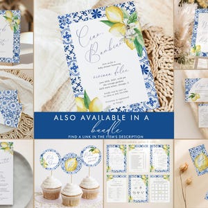 Italian Food Label Editable, Blue Tiles Lemon Buffet, Main Squeeze ...