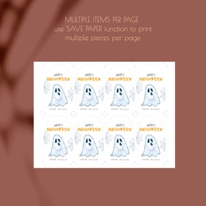 Editable Halloween Tags Template, Ghost Halloween Favor Tags, Kids ...