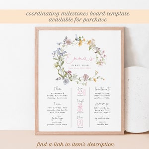 Wildflower Time Capsule Template, Boho Florals Baby Keepsake ...