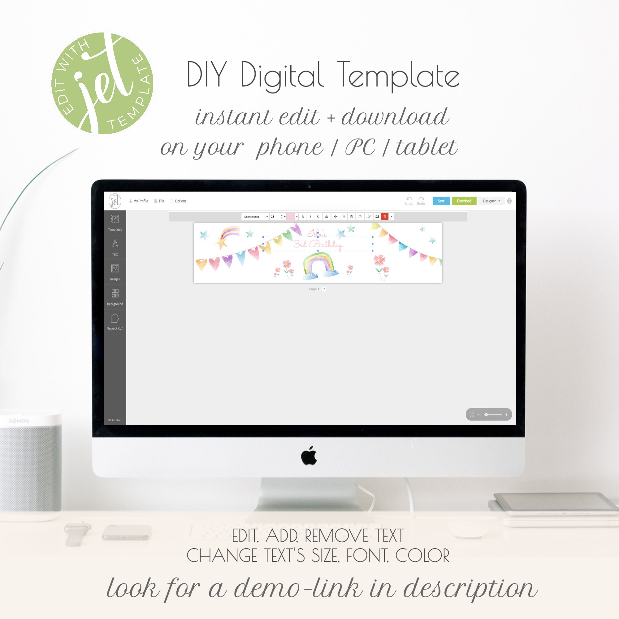 Pastel Rainbow Water Bottle Labels EDITABLE Rainbow Party | Etsy